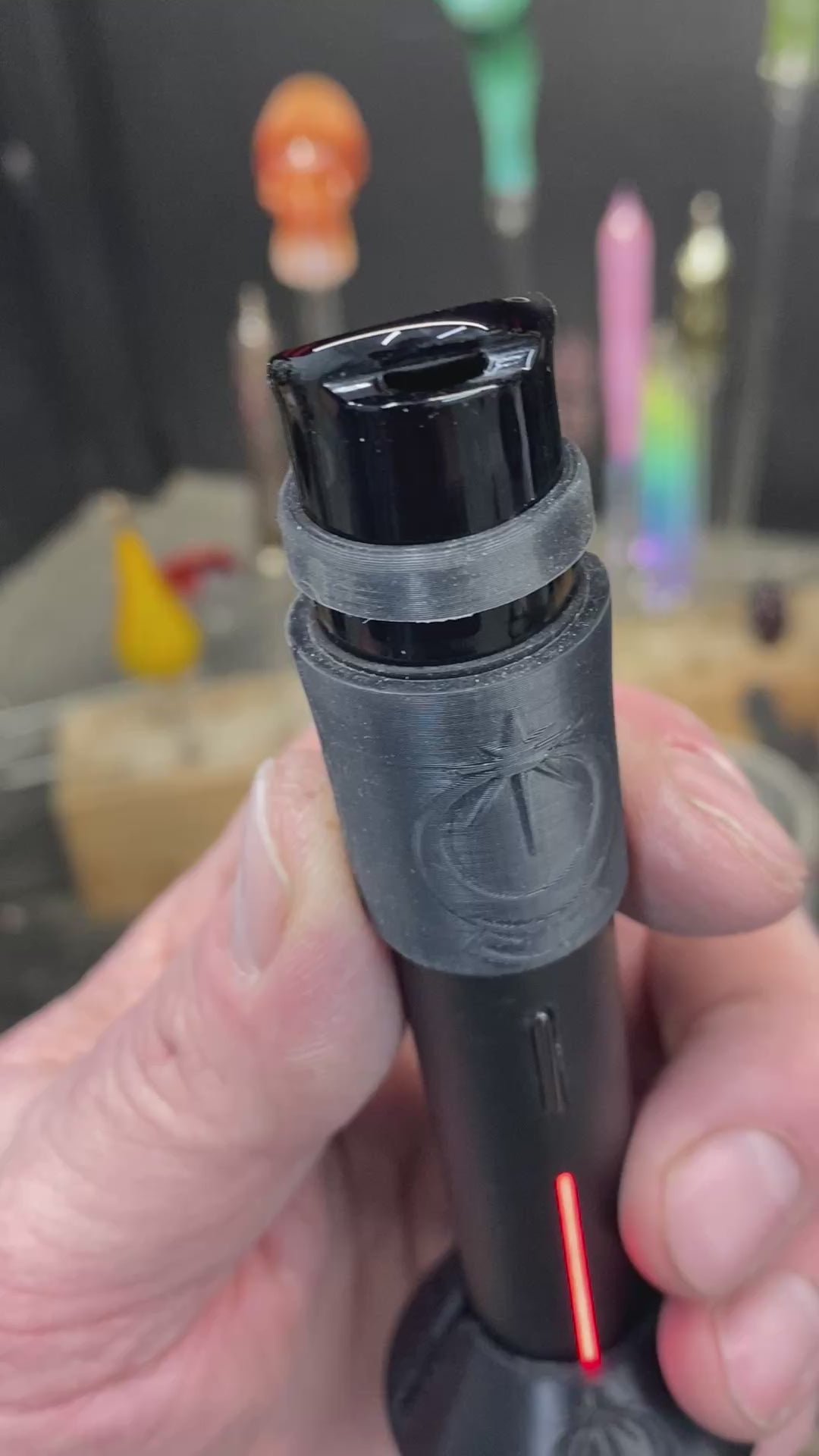 Mimic Pivot spinner tip in Blackjack – One Trick Pony Glass